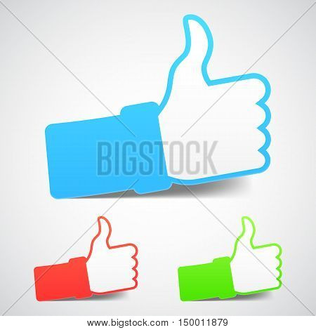 Set Three Thumb Icons Vector & Photo (Free Trial) | Bigstock
