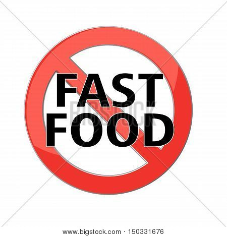 No Fast Food Sign Red Vector & Photo (Free Trial) | Bigstock