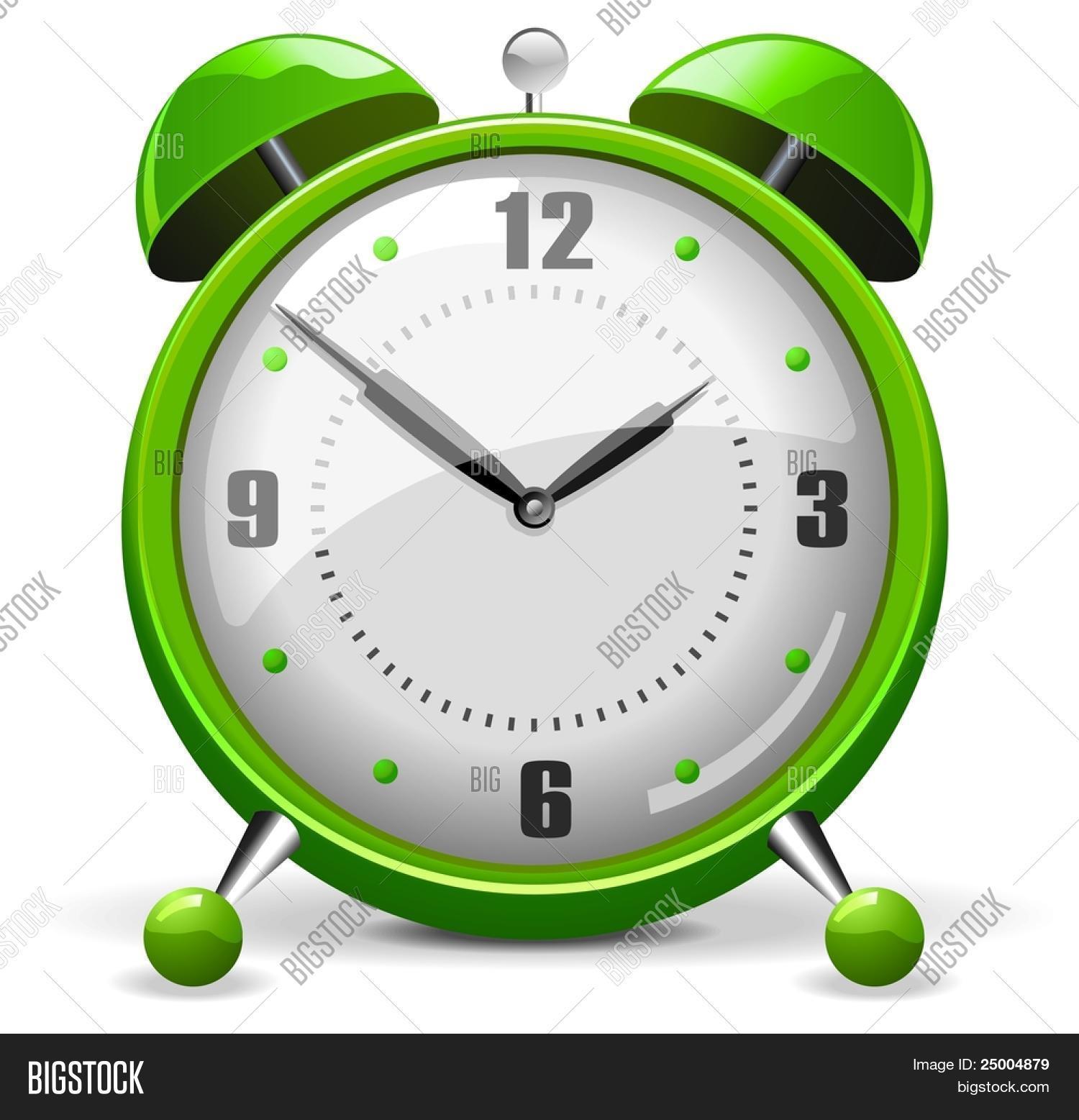 Green Alarm Clock Vector & Photo (Free Trial) | Bigstock