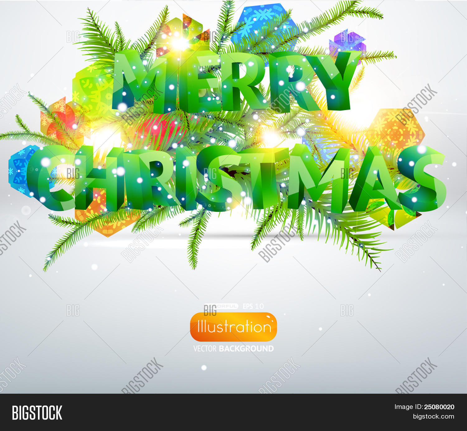 Merry Christmas Green Vector & Photo (Free Trial) | Bigstock