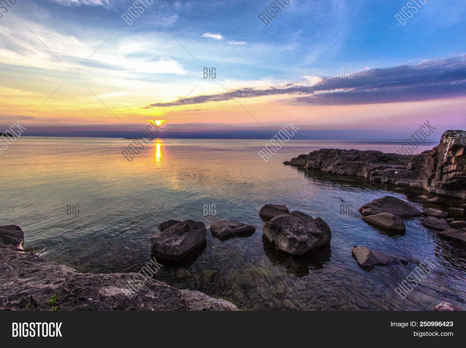 Beautiful Sunset In Lake Michigan