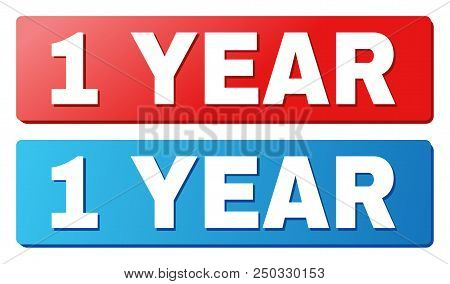 1 Year Text On Vector & Photo (Free Trial) | Bigstock