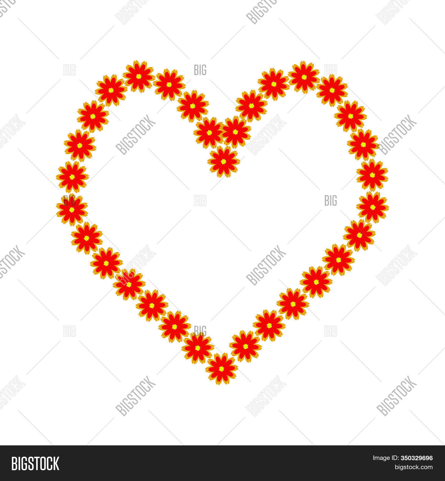 Vector Heart Flower Vector & Photo (Free Trial) | Bigstock