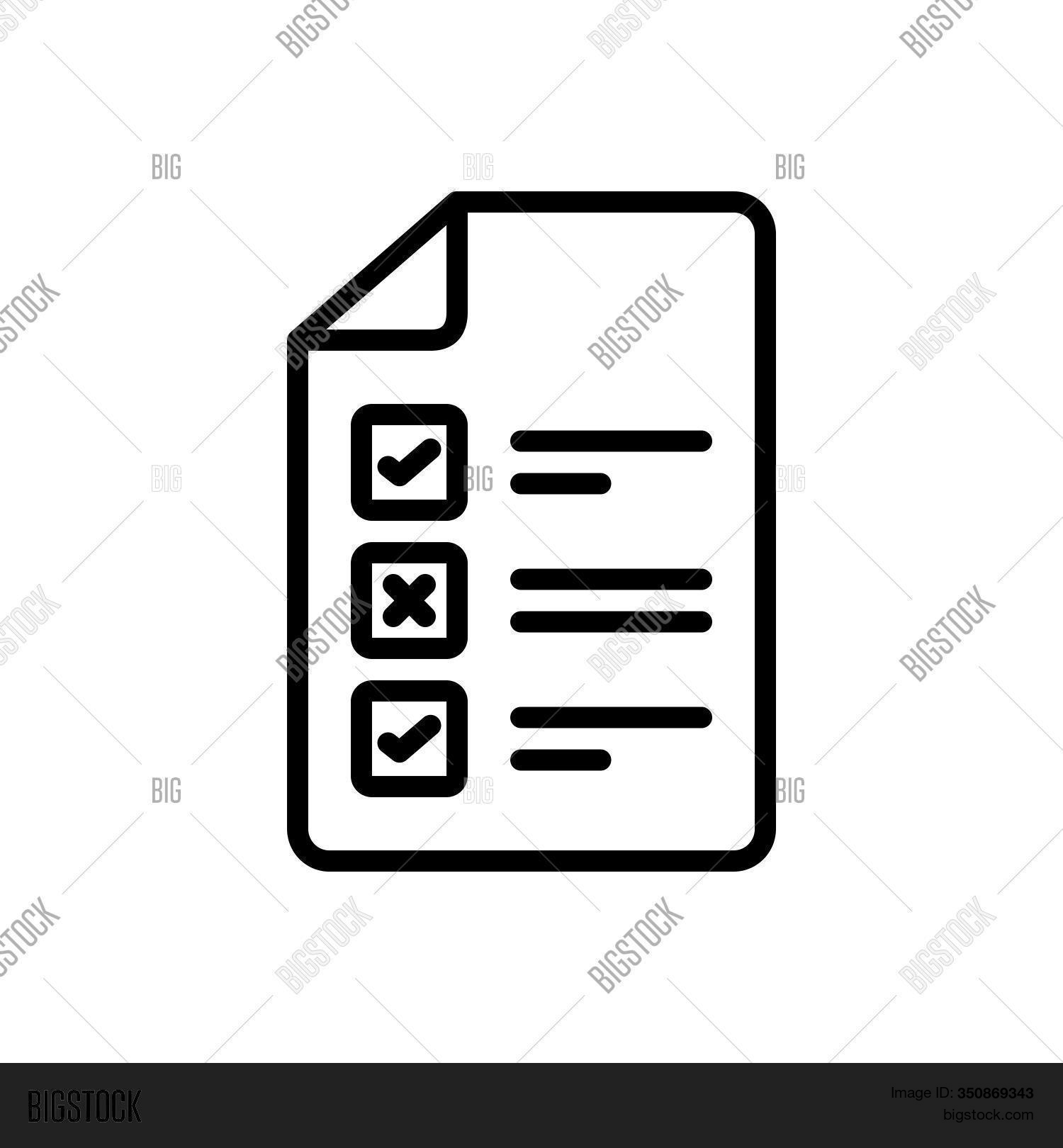 Black Line Icon Test Vector & Photo (Free Trial) | Bigstock