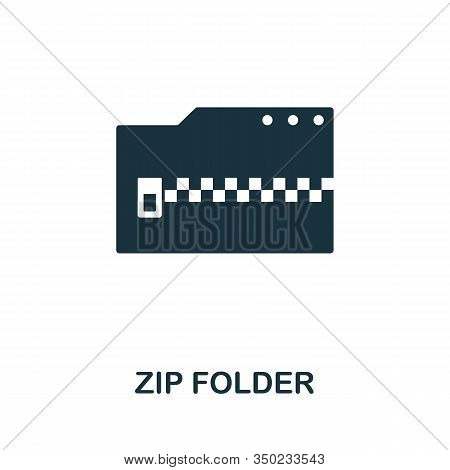 Vector y foto Zip Folder Icon. (prueba gratis) | Bigstock