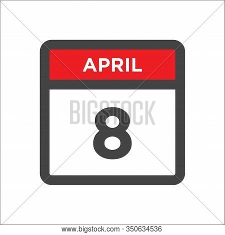 April 8 Calendar Icon Vector & Photo (Free Trial) | Bigstock