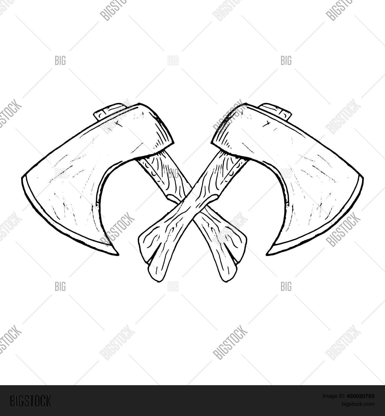 Axe Sketch Drawing. Vector & Photo (Free Trial) | Bigstock