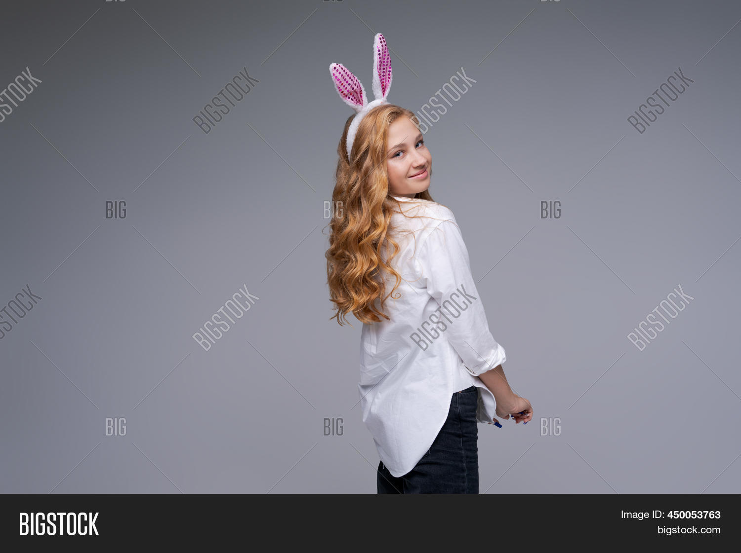 Girl Rabbit Ears On Image & Photo (Free Trial) | Bigstock
