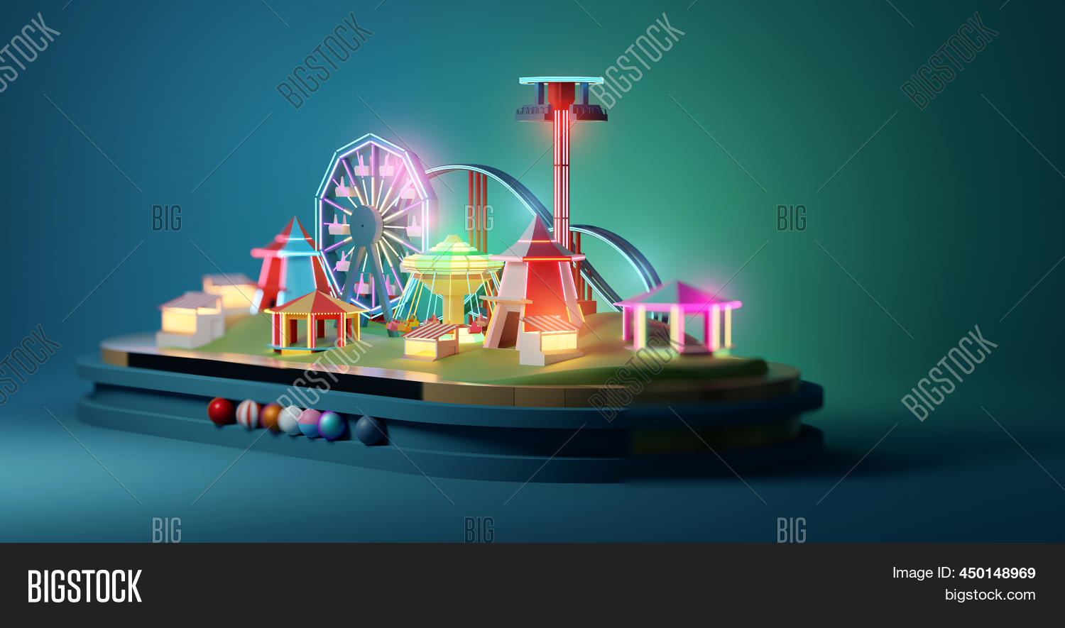 Funfair Carnival Rides Image & Photo (Free Trial) | Bigstock