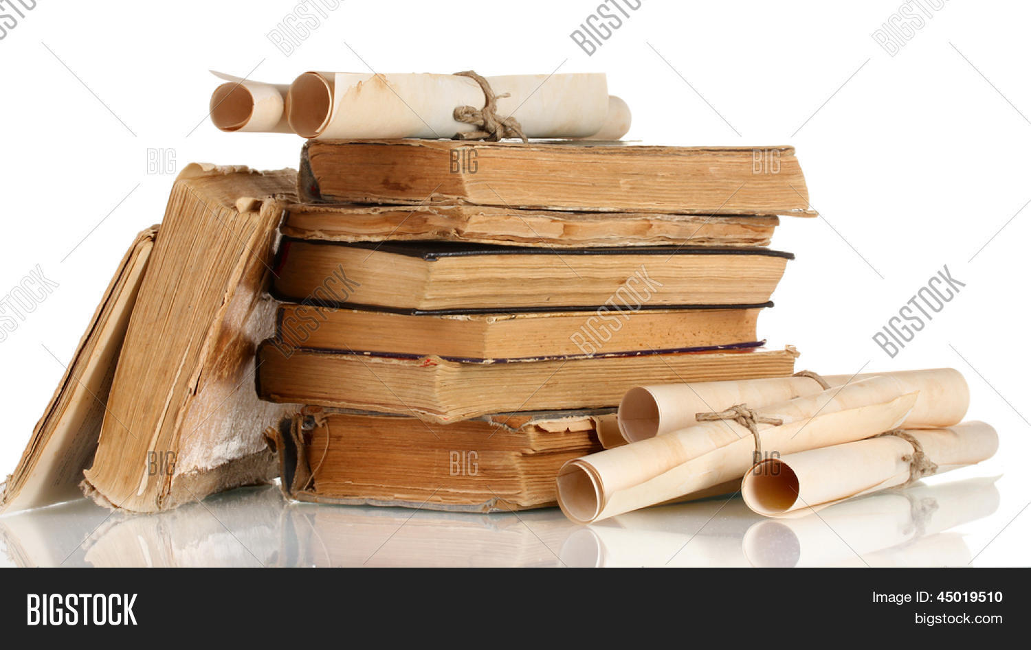 Pile Old Books Scroll Image & Photo (Free Trial) | Bigstock