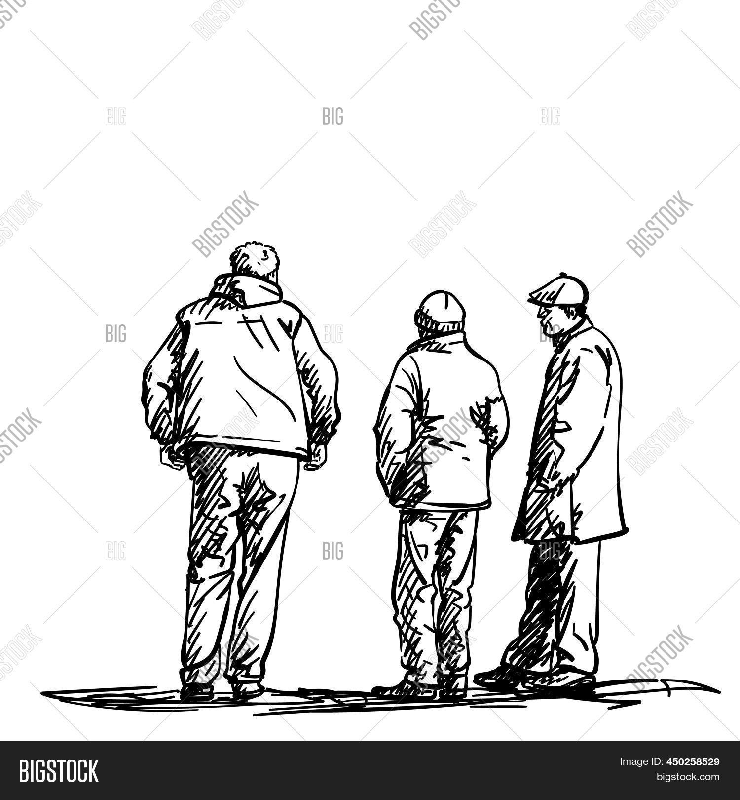 People Side View Drawing