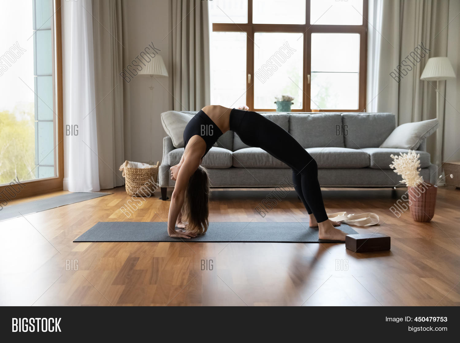 Woman Do Wheel Asana Image & Photo (Free Trial) | Bigstock