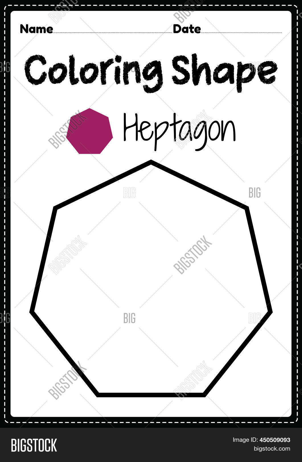 Heptagon Coloring Page Image & Photo (Free Trial) | Bigstock