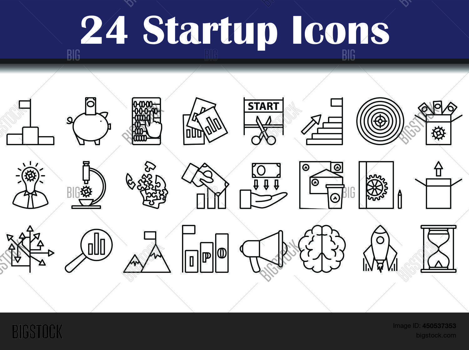 Startup Icon Set. Vector & Photo (Free Trial) | Bigstock
