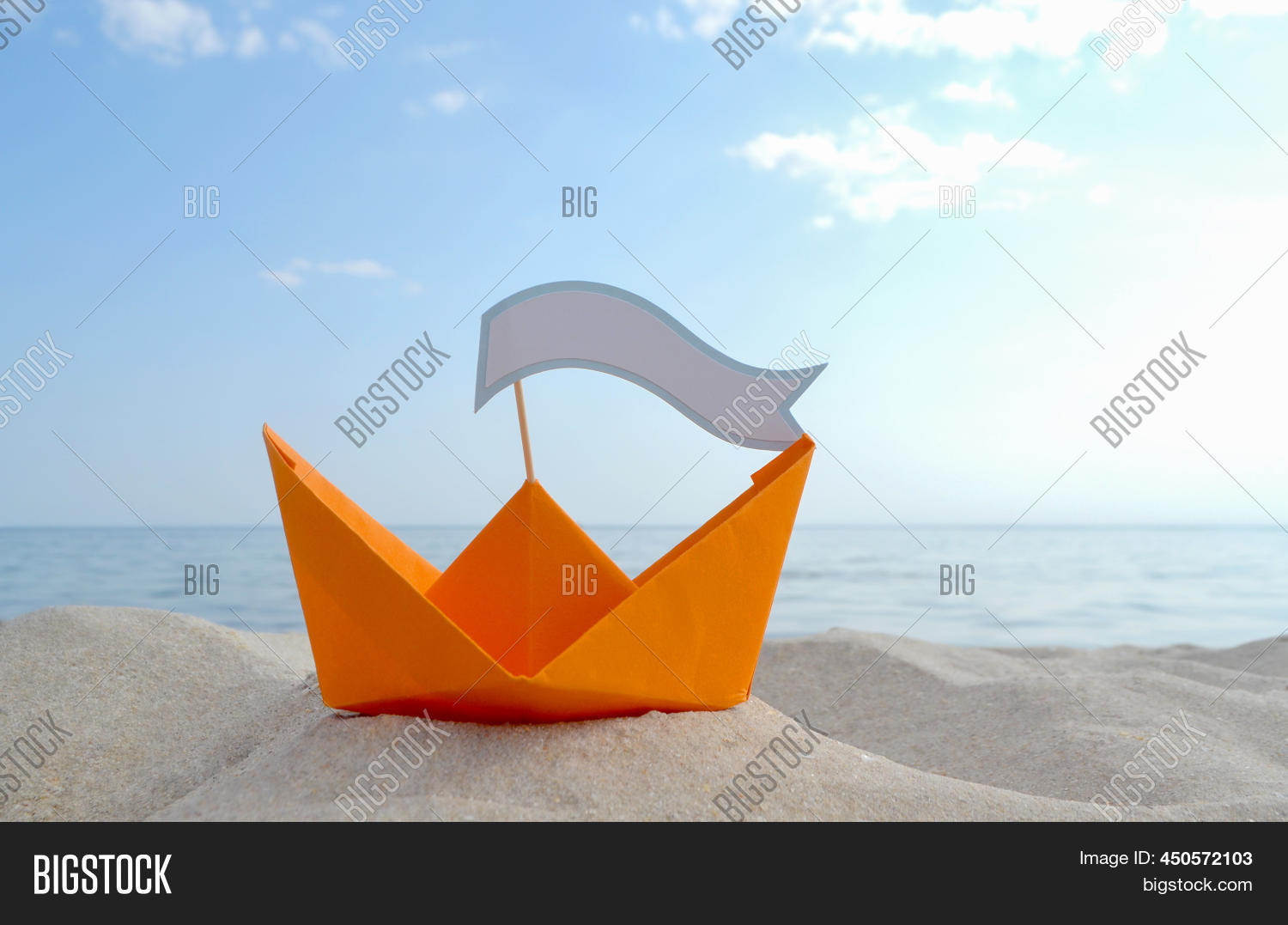 Orange Paper Boat On Image & Photo (Free Trial) | Bigstock