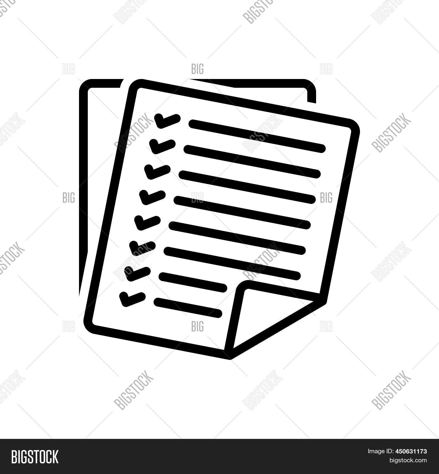 Black Line Icon Tasks Image & Photo (Free Trial) | Bigstock