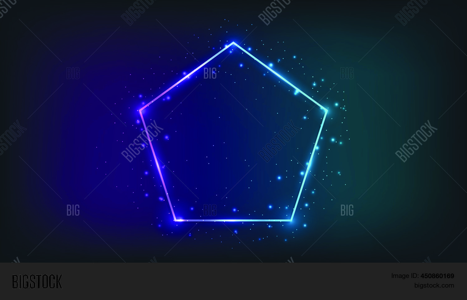 Neon Frame Pentagon Vector & Photo (Free Trial) | Bigstock