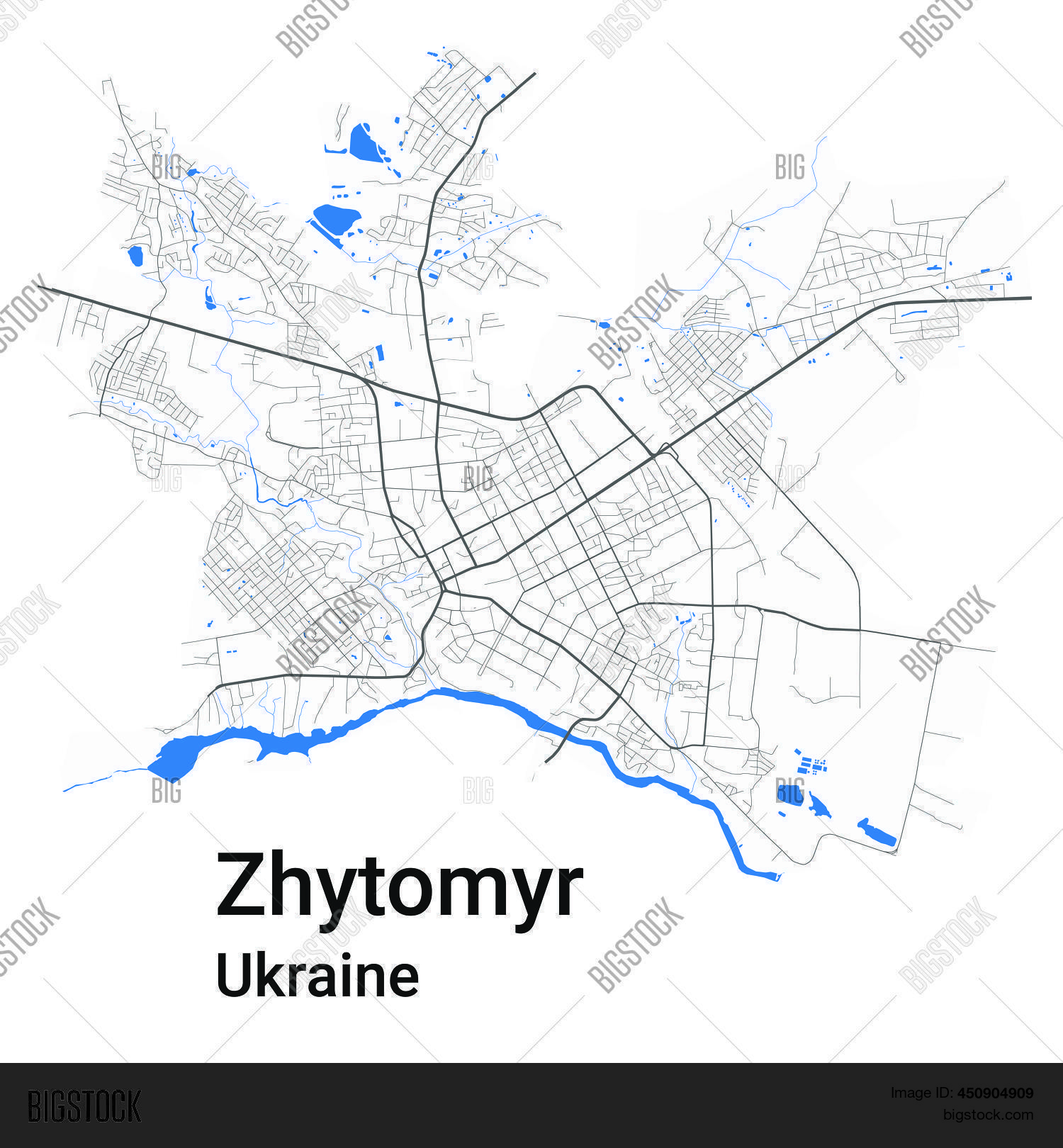 Zhytomyr Vector Map. Vector & Photo (Free Trial) | Bigstock