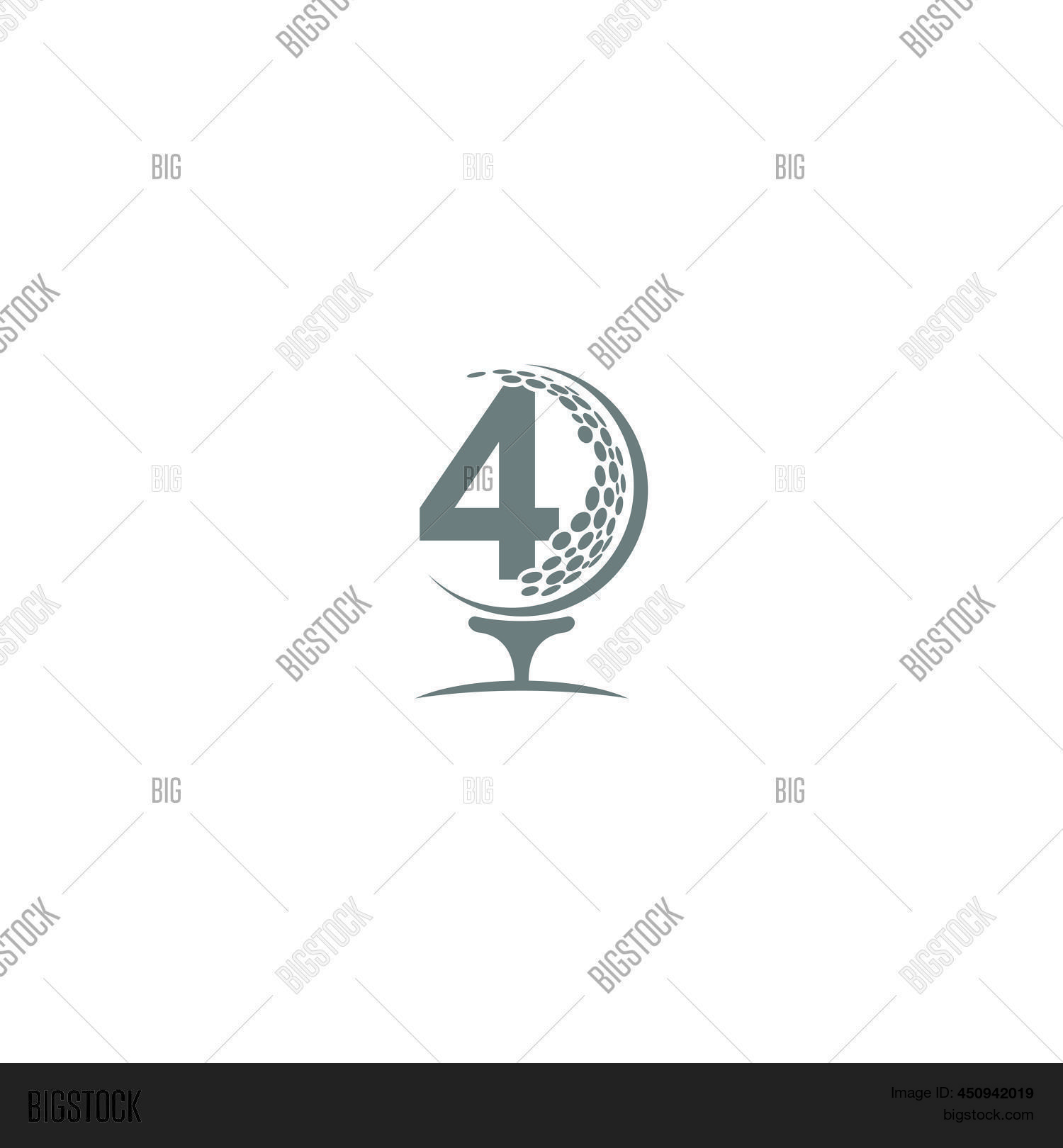 Number 4 Golf Ball Vector & Photo (Free Trial) | Bigstock