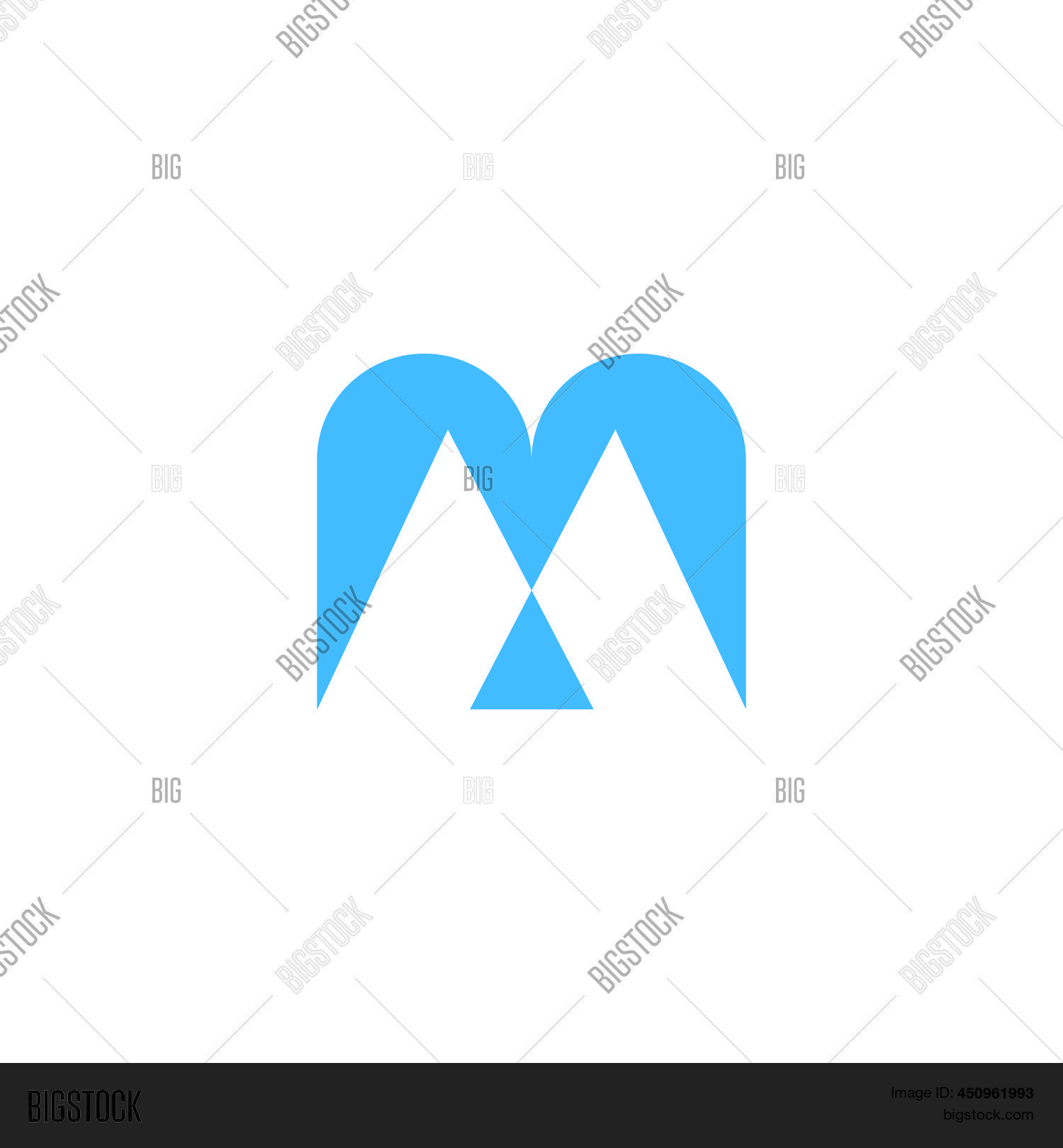 Letter M Blue Vector & Photo (Free Trial) | Bigstock