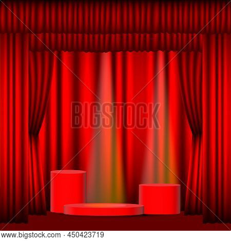 Hot Red Round Stage Image & Photo (Free Trial) | Bigstock