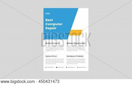 Computer Repair Service Flyer Design. Local Computer Repair Shop Poster ...