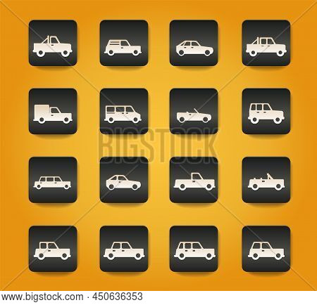 Cars Symbols On Black Vector & Photo (Free Trial) | Bigstock
