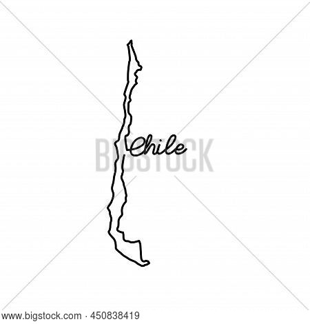 Chile Outline Map Vector & Photo (Free Trial) | Bigstock