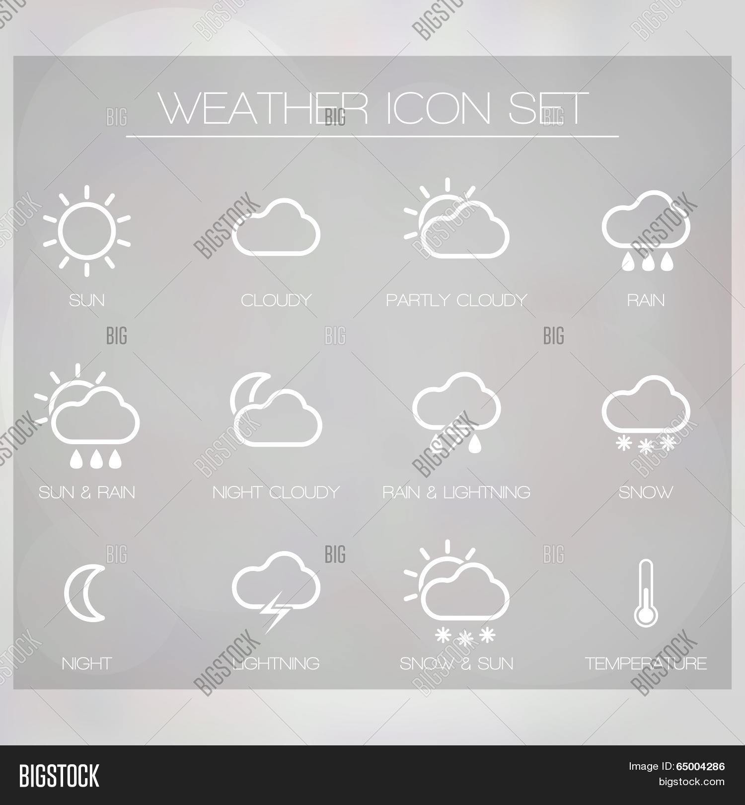 Weather Icons Widget Vector & Photo (Free Trial) | Bigstock