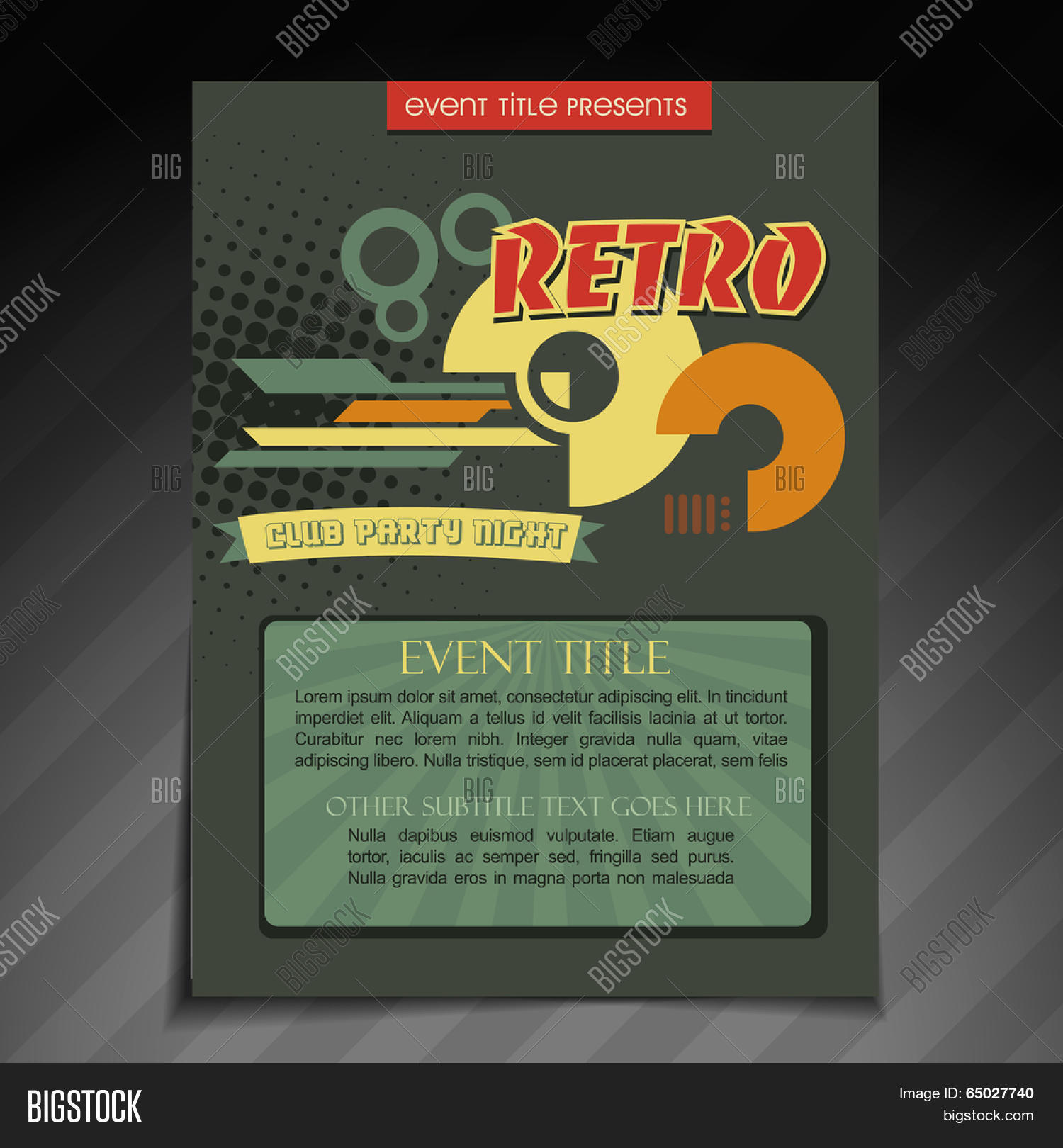 Vector Retro Brochure Vector & Photo (Free Trial) | Bigstock