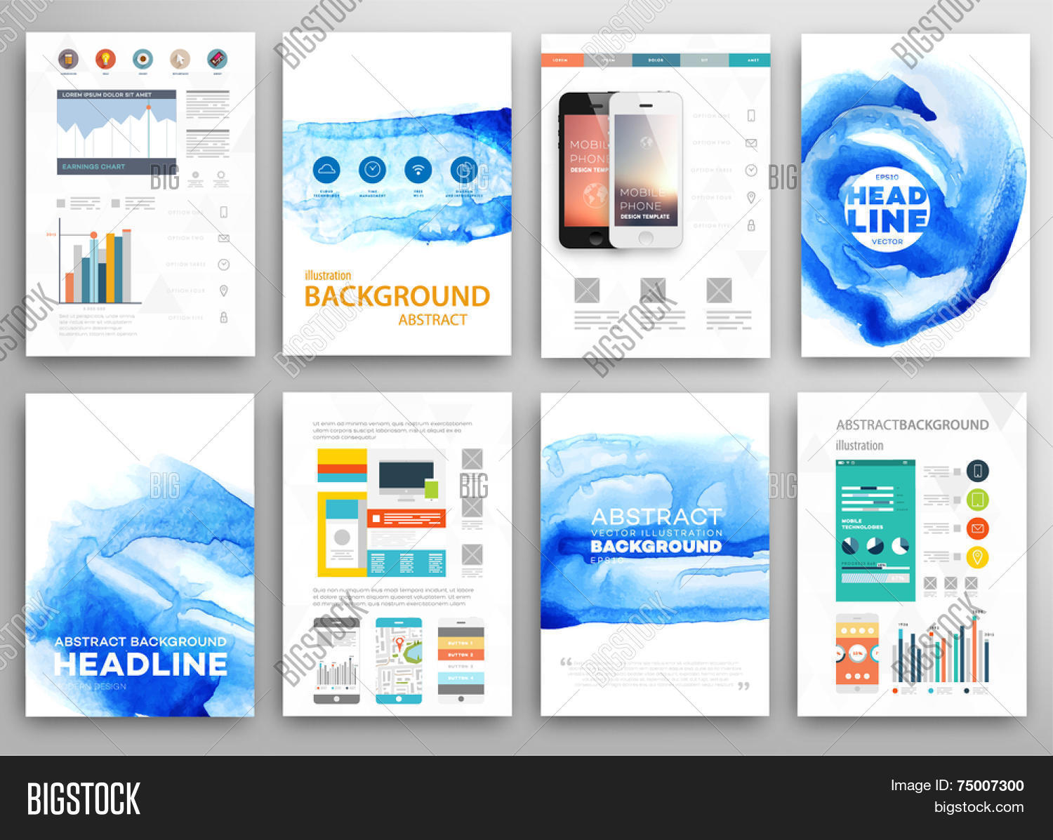 Set Vector Poster Vector & Photo (Free Trial) | Bigstock
