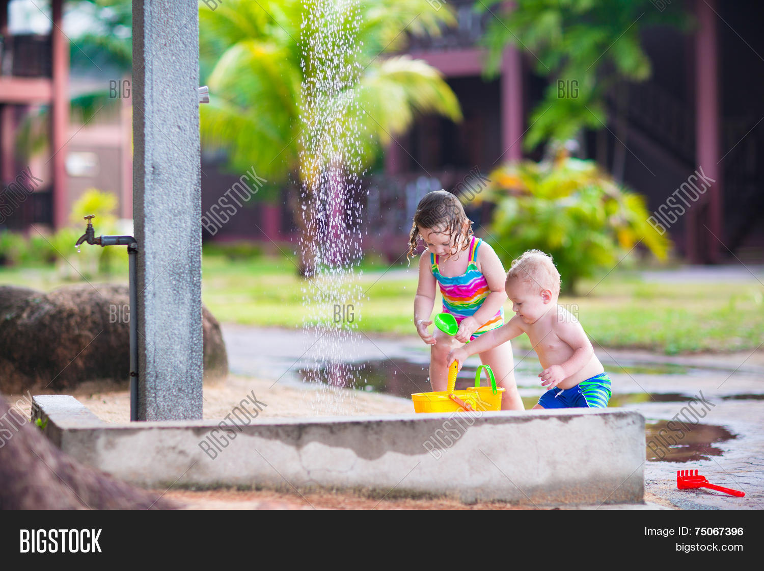Kids Outdoor Shower Image & Photo (Free Trial) | Bigstock