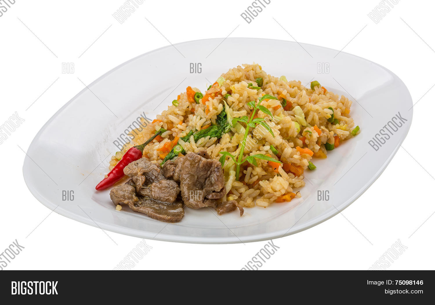 Fried Rice Beef Image & Photo (Free Trial) | Bigstock