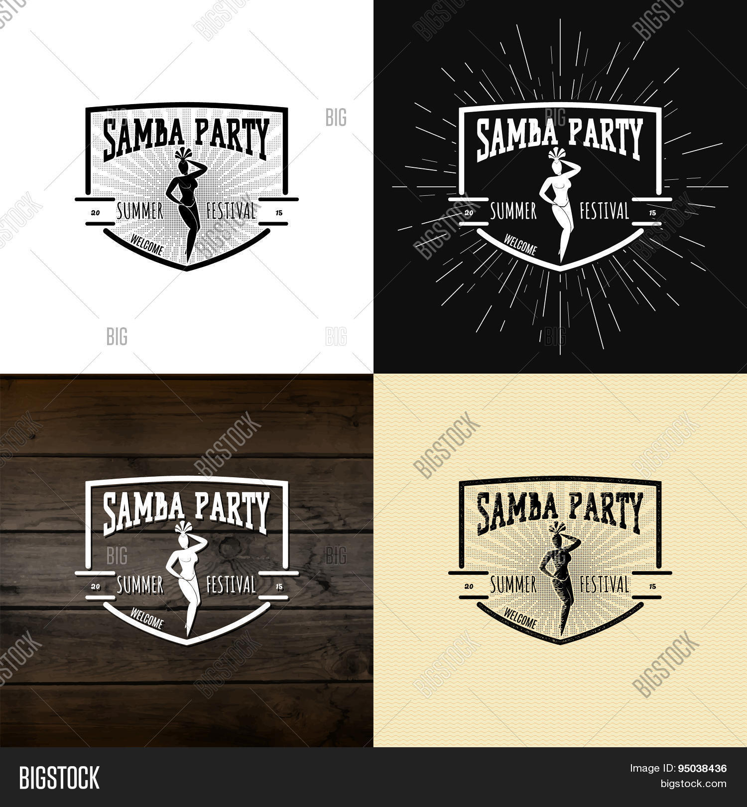 Samba Party Badges Vector & Photo (Free Trial) | Bigstock