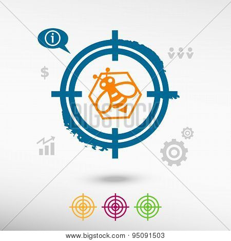 Bee Hexagon On Target Vector & Photo (Free Trial) | Bigstock