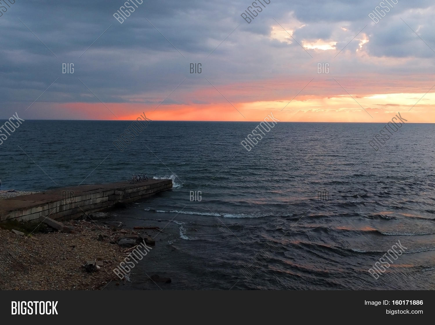 Lake Sunset View Pier Image & Photo (Free Trial) | Bigstock