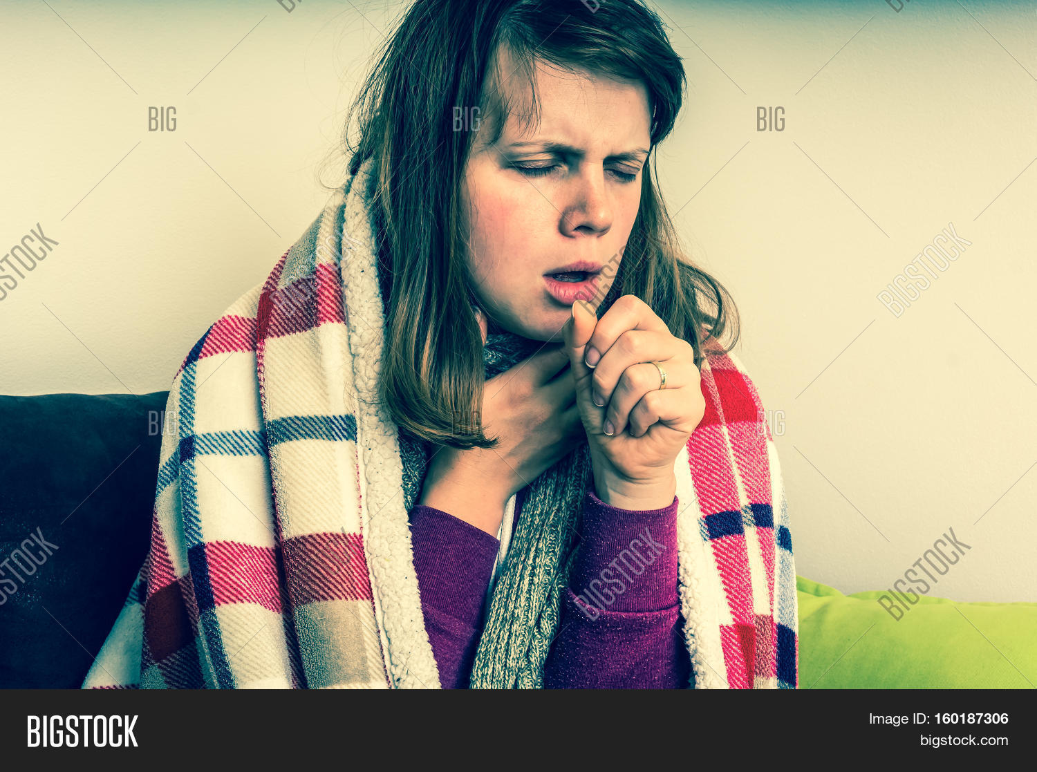 Sick Woman Cough Flu Image & Photo (Free Trial) | Bigstock
