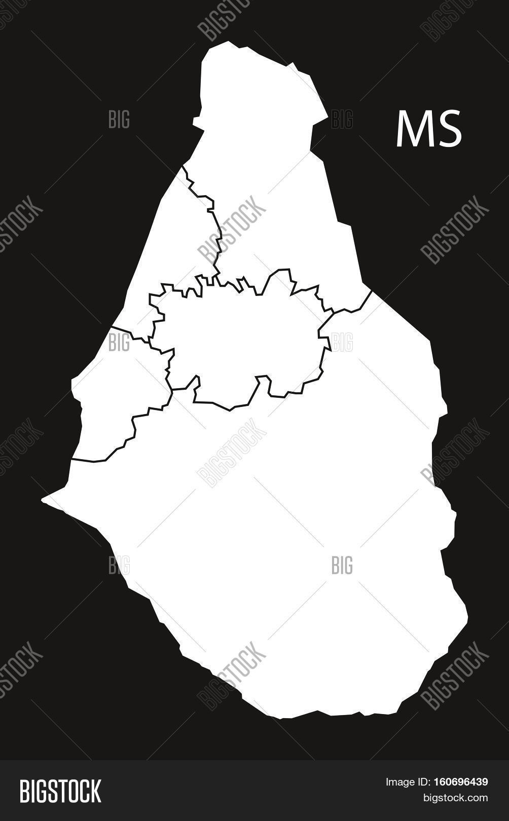Montserrat Regions Map Image & Photo (Free Trial) | Bigstock