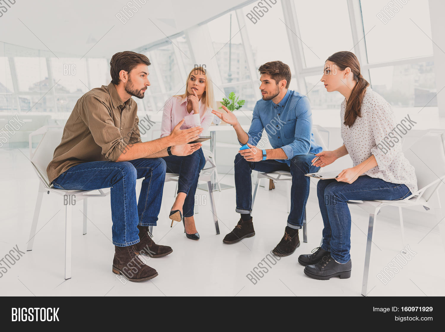 Group People Sitting Circle. Guys Image & Photo | Bigstock