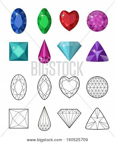 Gems Cut Line Set. Vector & Photo (Free Trial) | Bigstock