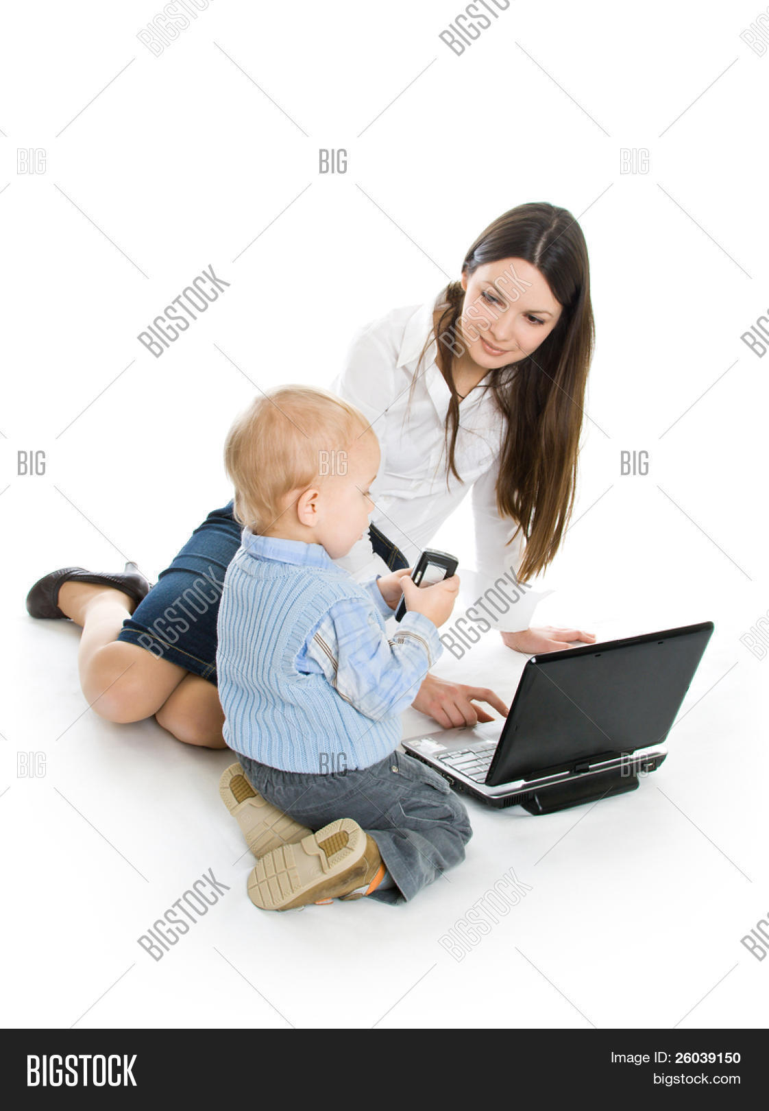 Mother Baby Laptop. Image & Photo (Free Trial) | Bigstock