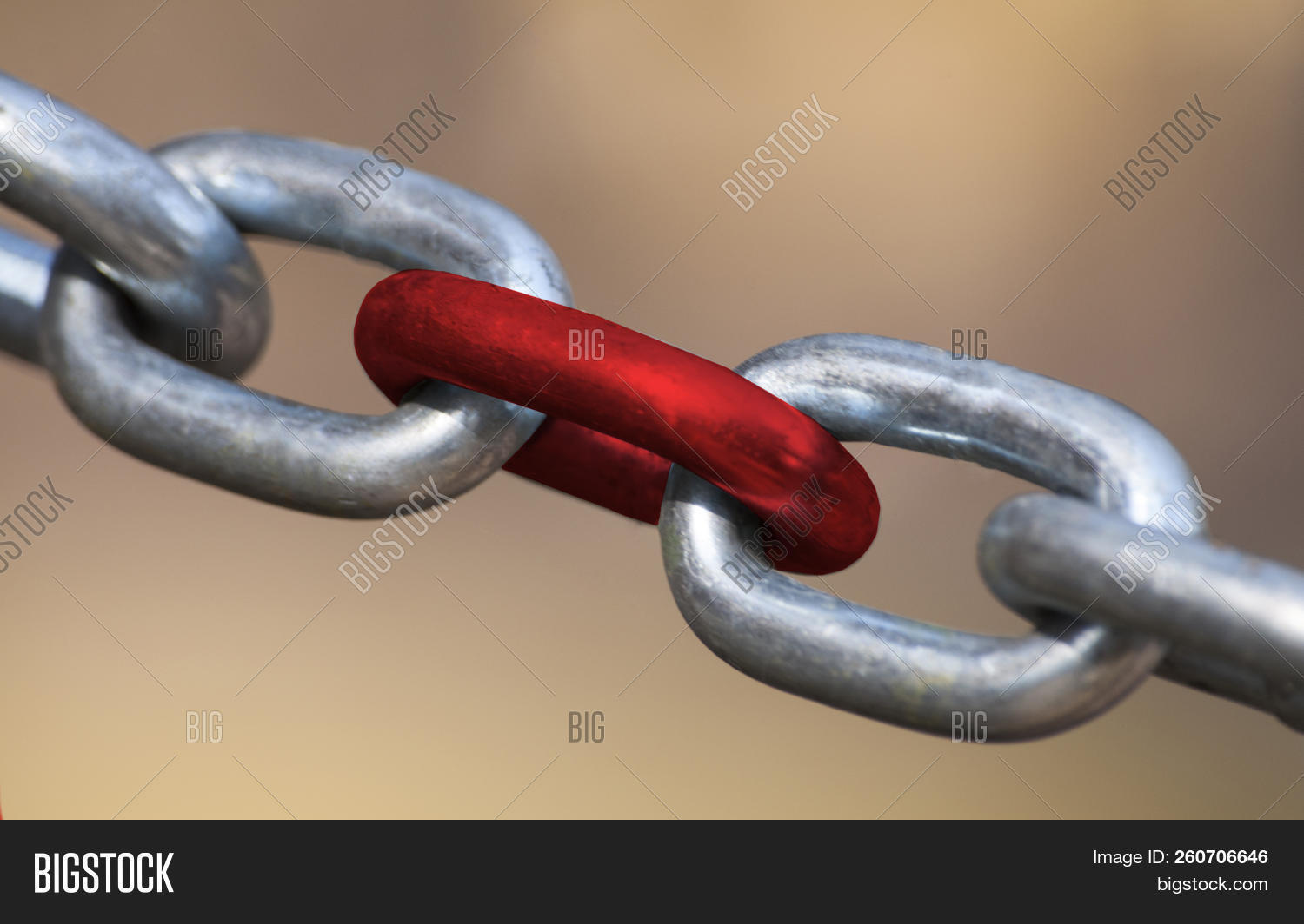 Silver Chain Red Link Image & Photo (Free Trial) | Bigstock
