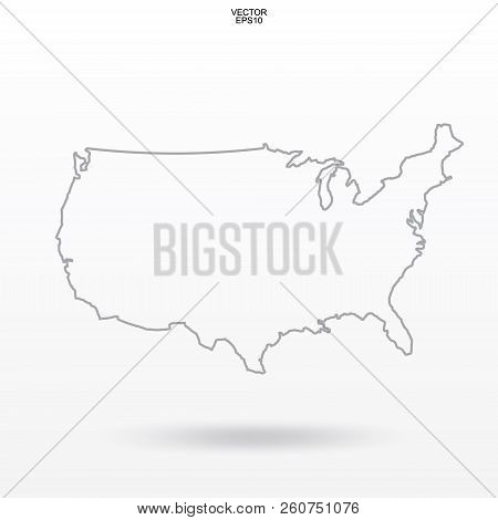Map Usa. Outline " Vector & Photo (Free Trial) | Bigstock