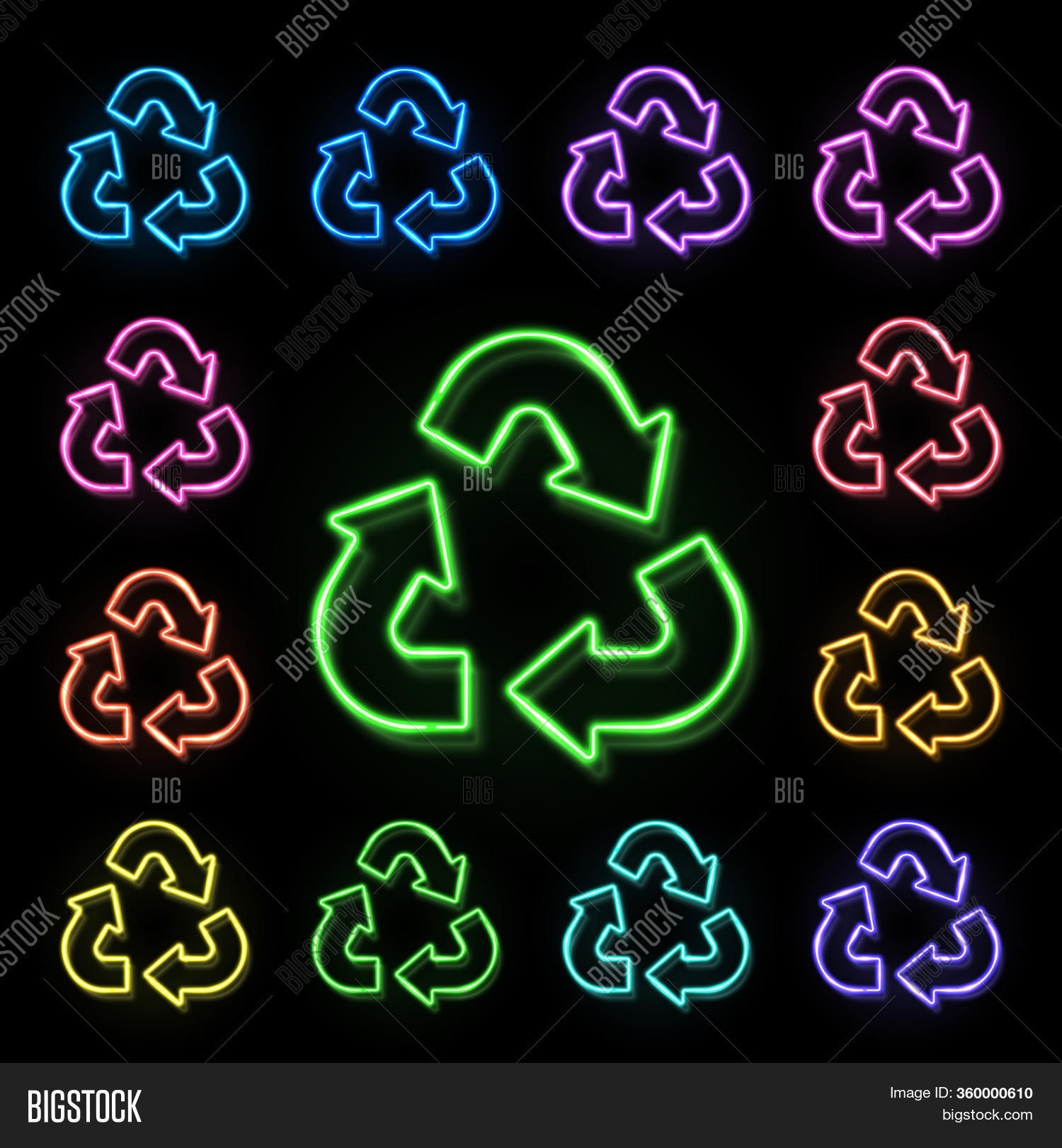 Color Neon Recycle Image & Photo (Free Trial) | Bigstock