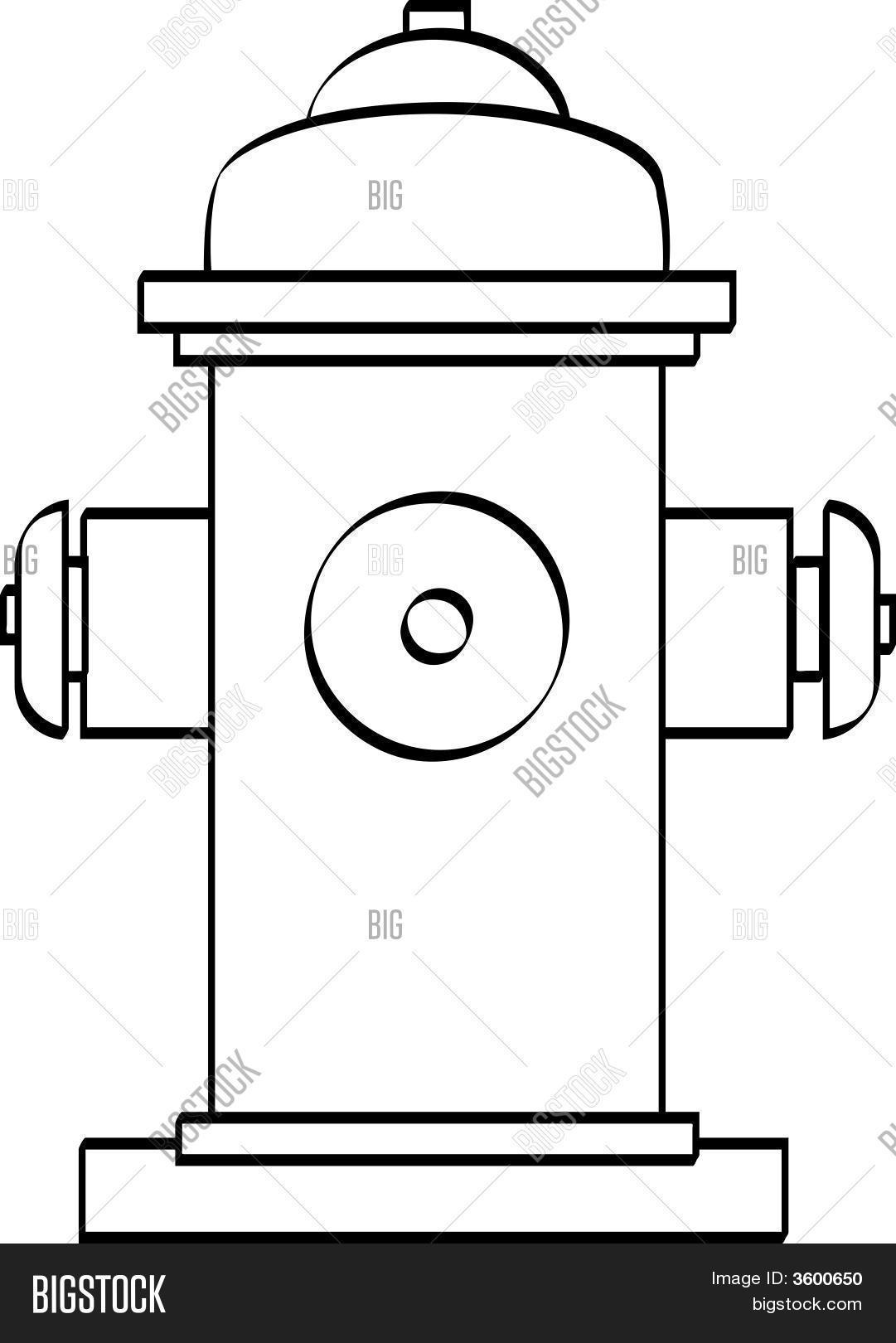 Fire Hydrant Outline Vector & Photo (Free Trial) | Bigstock