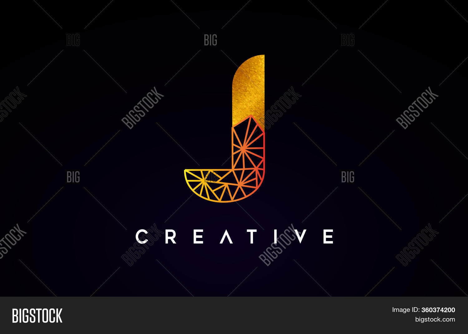 J Golden Letter Vector & Photo (Free Trial) | Bigstock