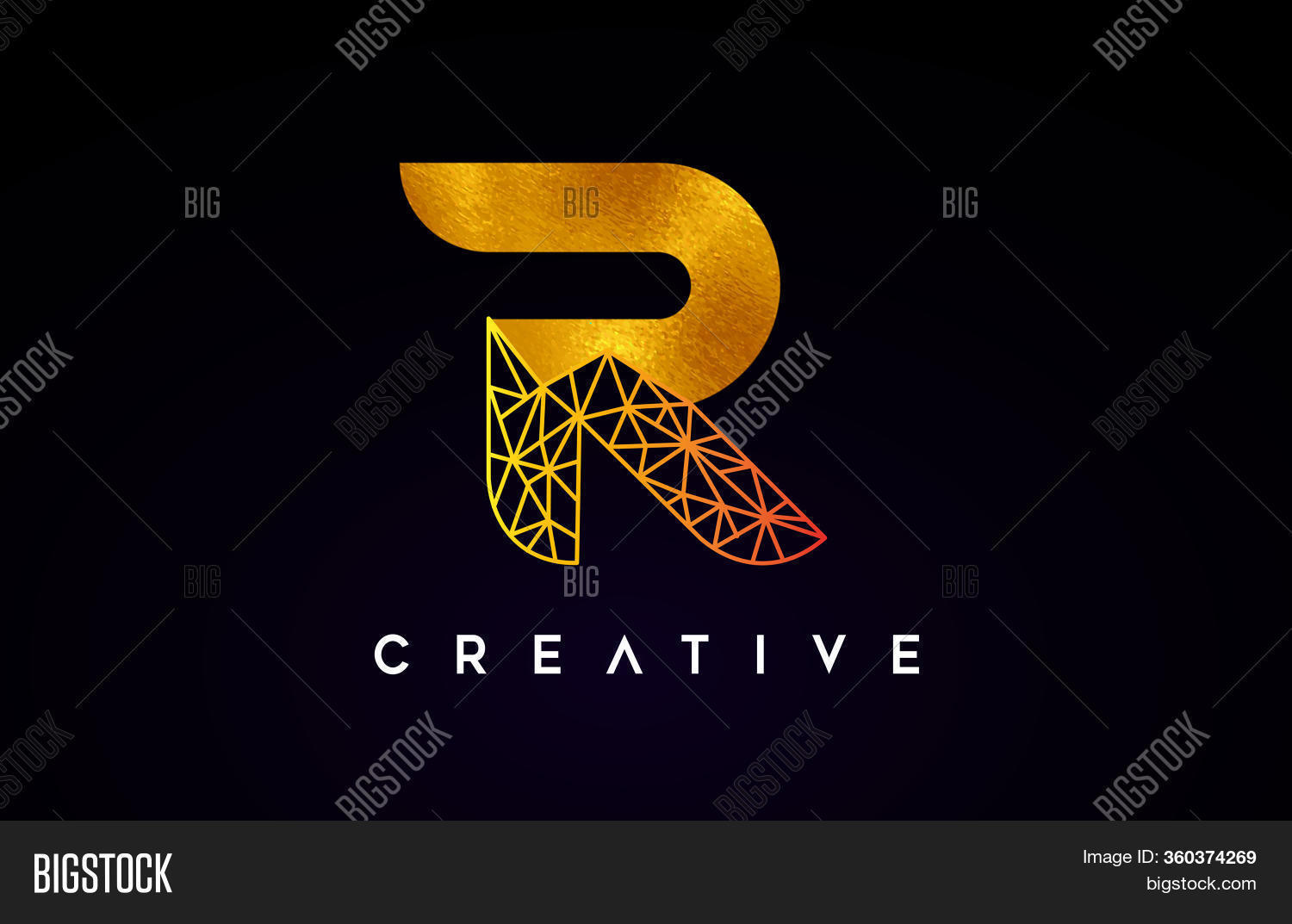 R Golden Gold Letter Vector & Photo (Free Trial) | Bigstock