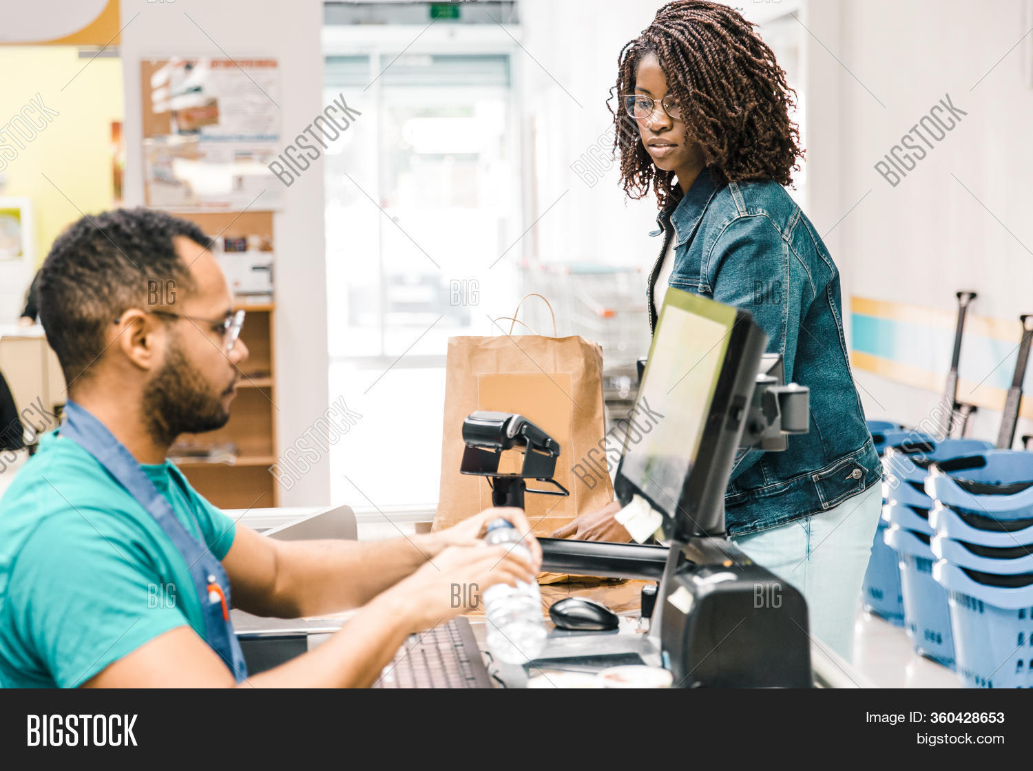 Side View Male Cashier Image & Photo (Free Trial) | Bigstock