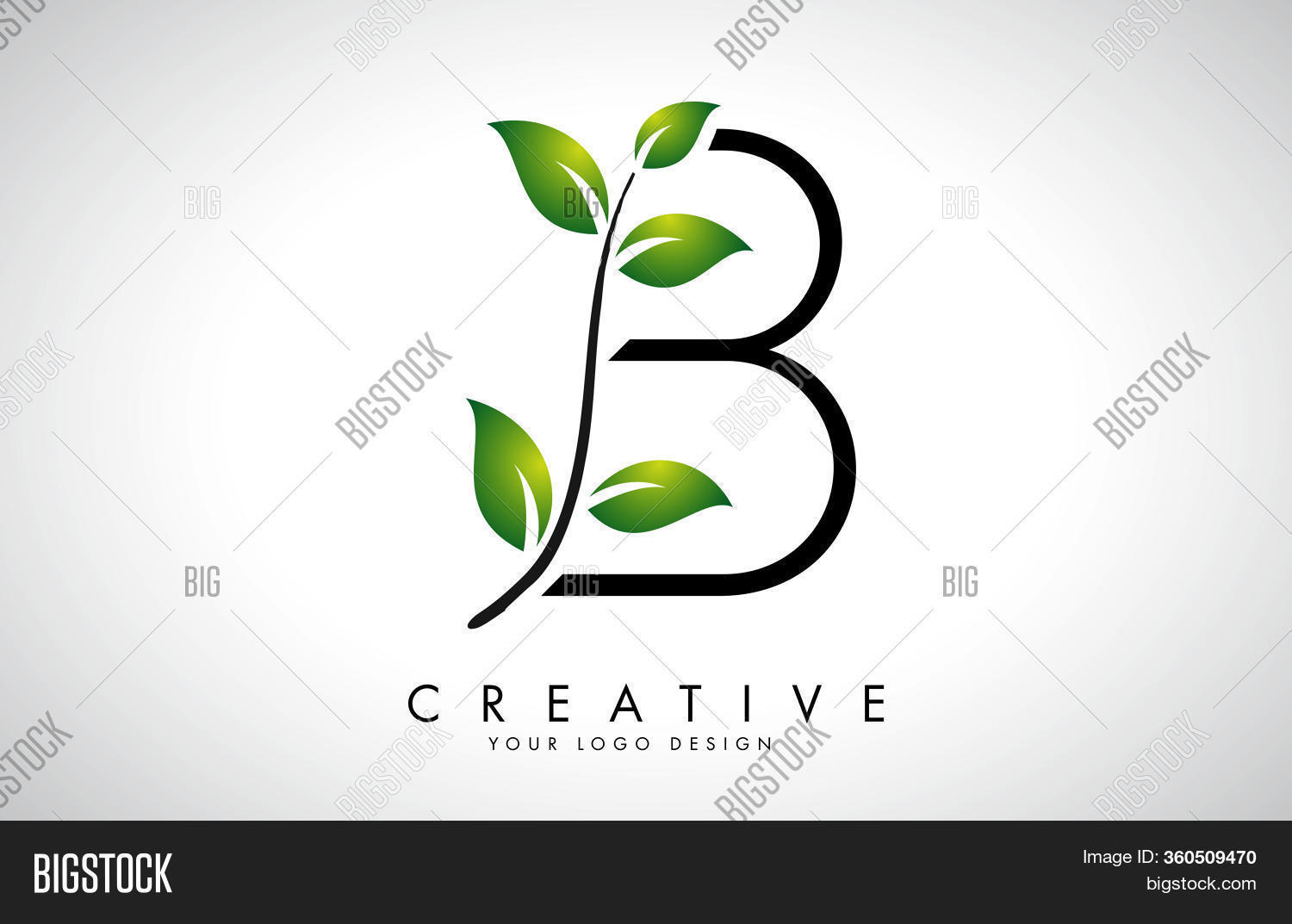 Leaf Letter B Logo Vector & Photo (Free Trial) | Bigstock