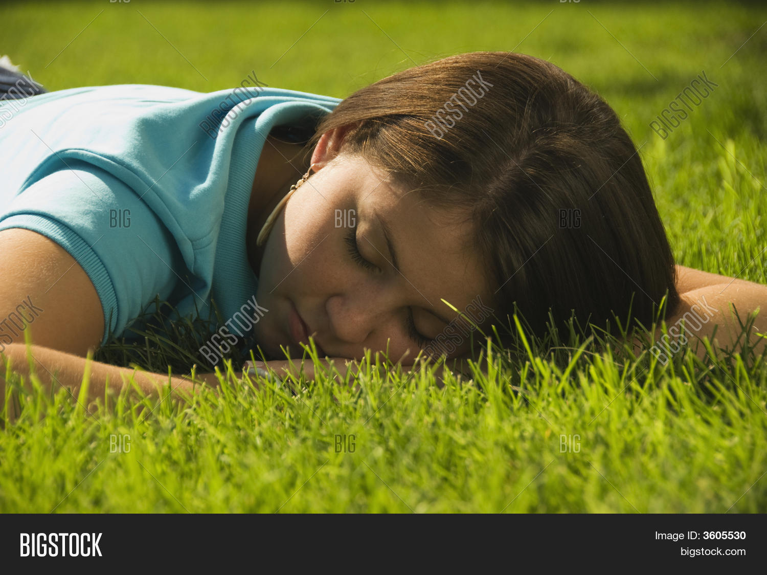 Girl Sleeping Grass Image & Photo (Free Trial) | Bigstock